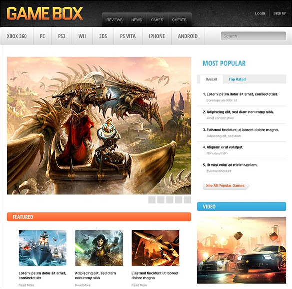 19+ Gaming Blog Themes & Templates
