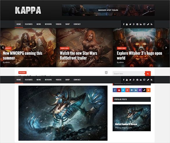19+ Gaming Blog Themes & Templates