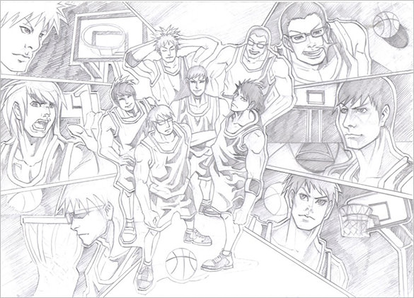 21+ Fantastic Basketball Drawings to Download!