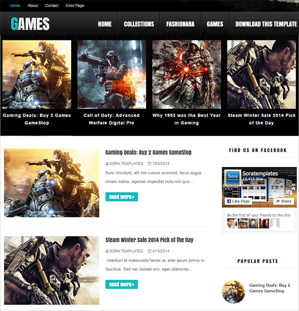 19+ Gaming Blog Themes & Templates