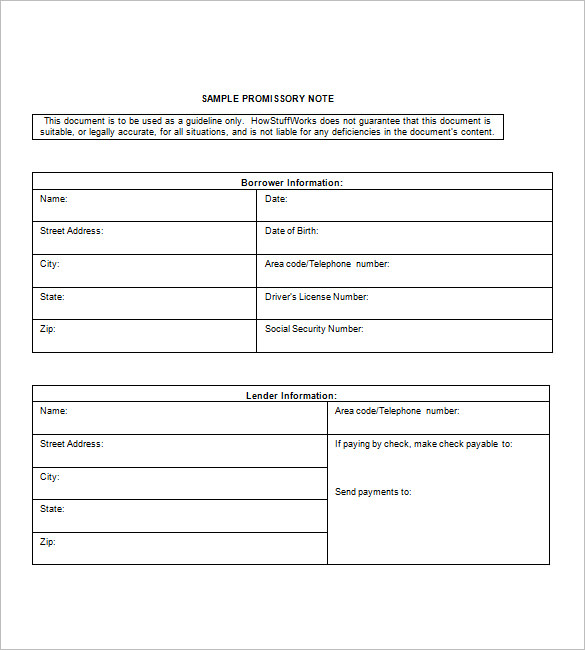 10 Promissory Note Form Free Sample Example Format Download 
