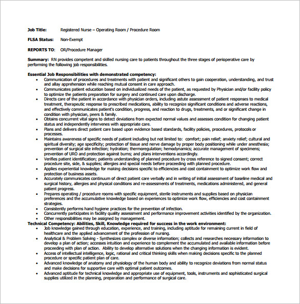 Nurse Job Description