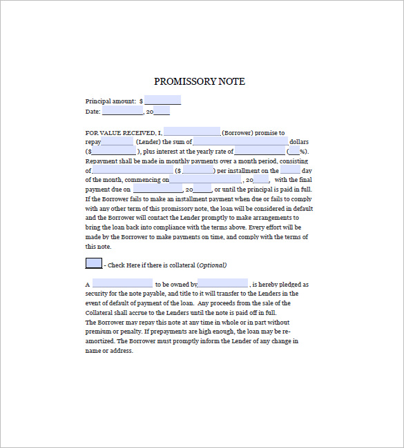 7+ Blank Promissory Note - Free Sample, Example, Format Download!