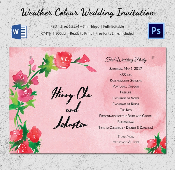 Wedding Program Template - 41+ Free Word, PDF, PSD Documents Download ...