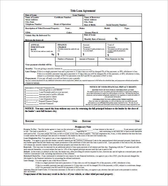 Loan Promissory Note 10 Free Word Excel PDF Format Download
