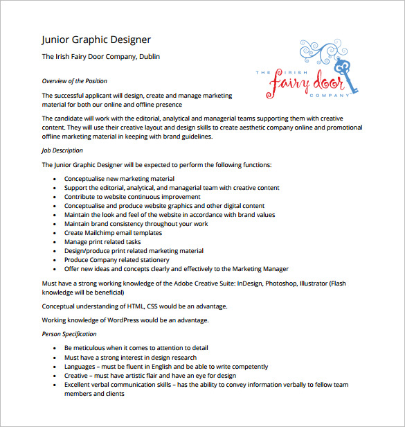 Graphic Designer Job Description Template