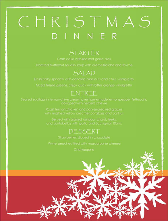 Christmas Menu 35 Free Templates In PSD EPS AI Word