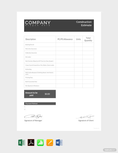 Word Estimate Template - 12 Free Word Documents Download