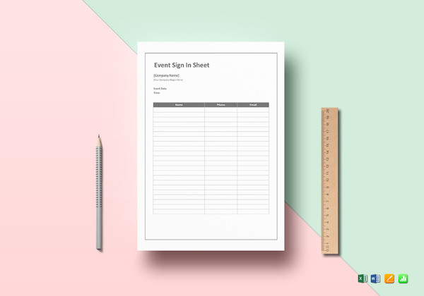 Event Sign In Sheet Template - 17+ Free Word, PDF Documents Download