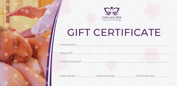 3 Massage Gift Certificate Template DOC PDF