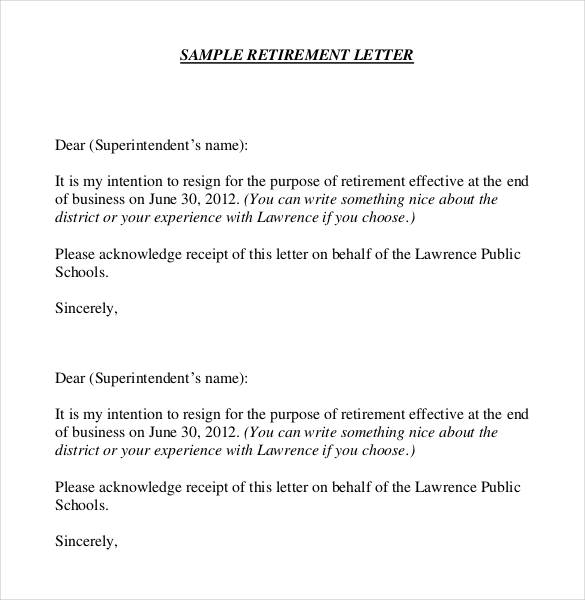 43+ Retirement Letter Templates - PDF, DOC