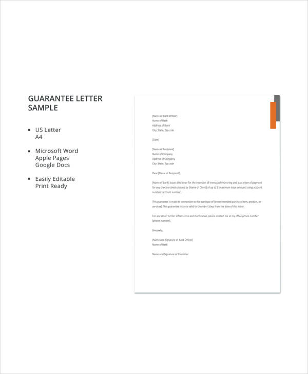 21+ Sample Letters of Guarantee - PDF, Word, Apple Pages, Google Docs