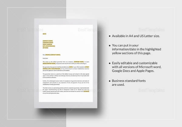 Letter of Guarantee - 15+ Free Sample, Example, Format | Free & Premium ...