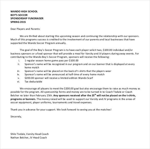 45 Sponsorship Letter Templates Word PDF Google Docs Free 