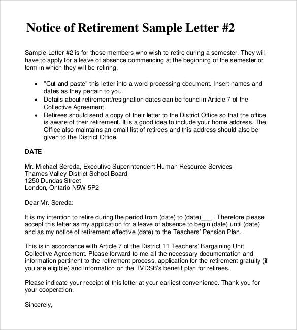 43+ Retirement Letter Templates - PDF, DOC