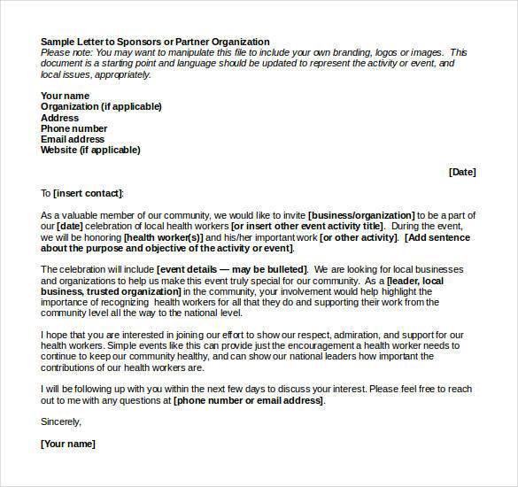 45+ Sponsorship Letter Templates - Word, PDF,Google Docs | Free ...