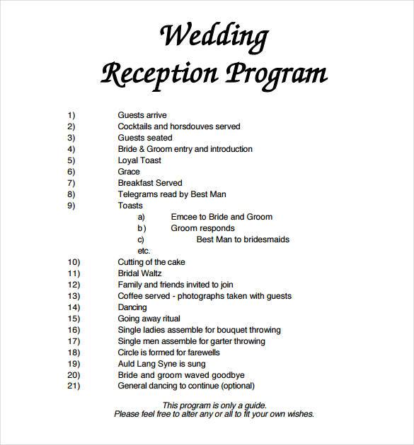 Wedding Ceremony Program Template Free Download For Your Needs