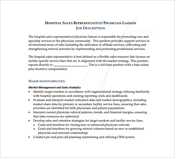 10+ Sample Sales Representative Job Description Templates - Free Sample ...