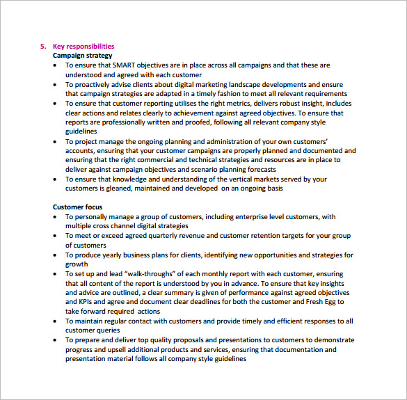 Account Manager Job Description Template - 14+ Free Word, PDF Format ...