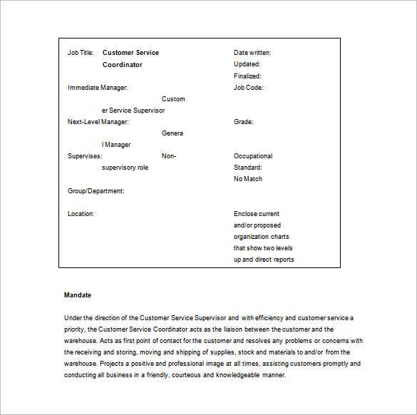 Customer Service Job Description Templates - 15+ Free Sample, Example ...