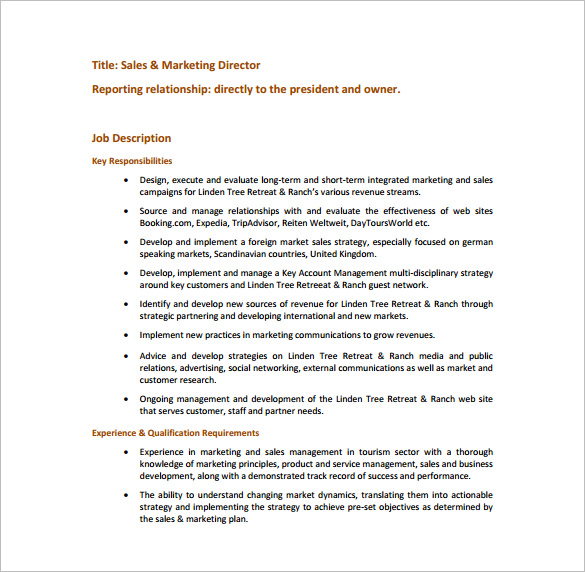 Marketing Director Scope Of Work Unique Market News