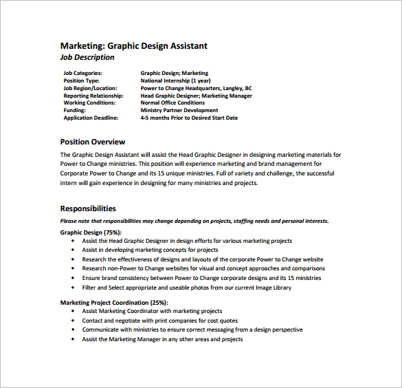 10 Graphic Designer Job Description Templates Free Sample Example Format Download 