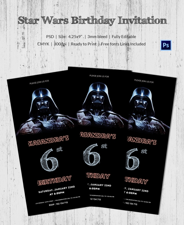 Star Wars Invitation Template Free Collection