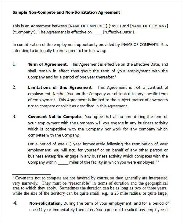 Best Templates Non Compete Agreement 7 Free Pdf Doc Download