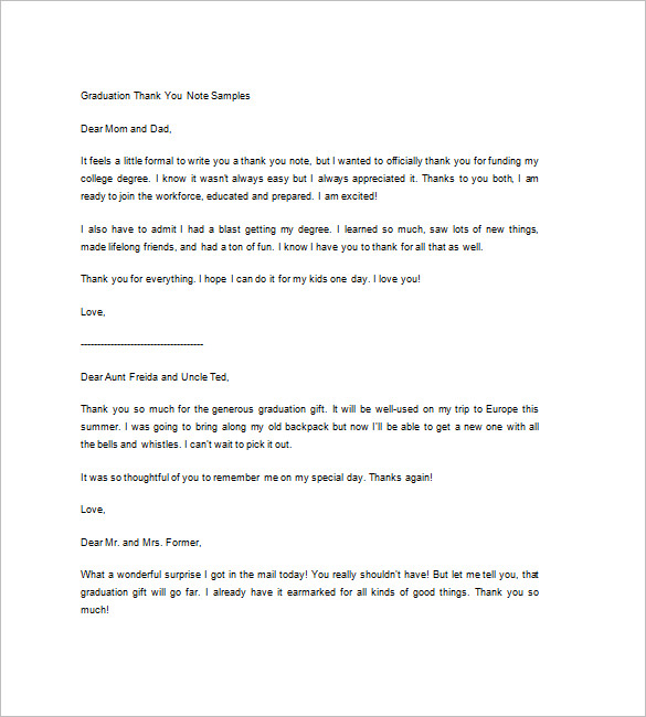 8 Sample Thank You Note Free Word Excel PDF Format Download