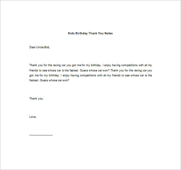 Birthday Thank You Note 6 Free Word Excel PDF Format Download Birthday Thank You Note 6 Free Word Excel PDF Format Download