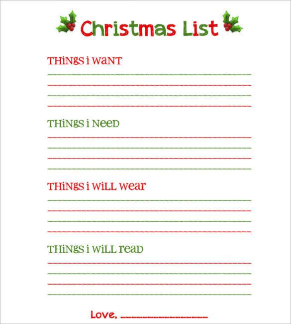 Santa Gift Exchange List Templates 7 Free Printable Xlsx Word 
