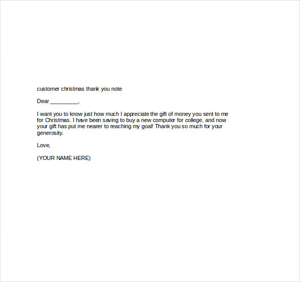 10 Christmas Thank You Notes Free Sample Example Format Download 