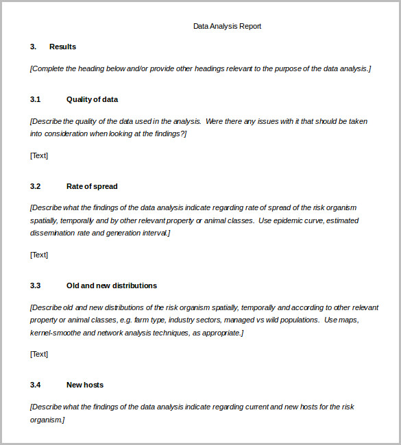 Data Analysis Template -11+ Word, PDF Format Download!