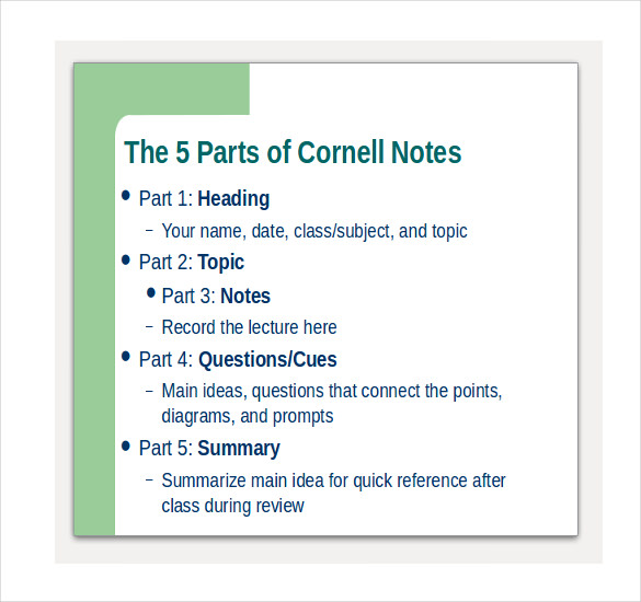 6+ Cornell Notes PowerPoints - Free Sample, Example, Format Download ...