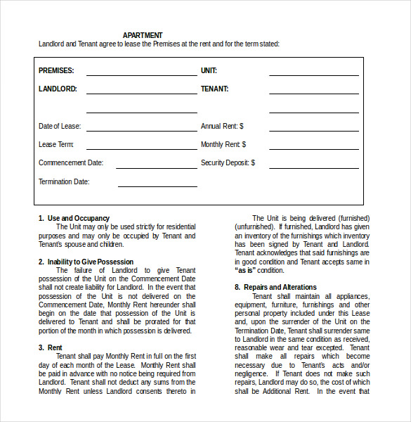 17+ Lease Template - DOC, PDF