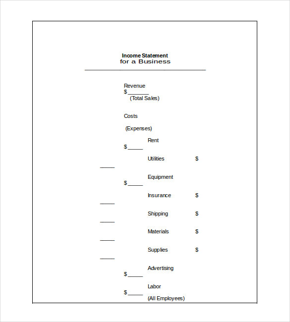 Income Statement Template - 23+ Free Word, Excel, PDF Format Download