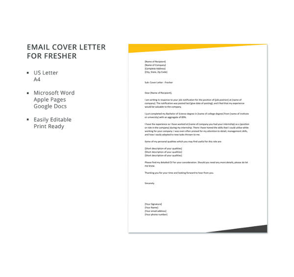 Email Cover Letter Template - 10+ Free Word, PDF Documents Download!