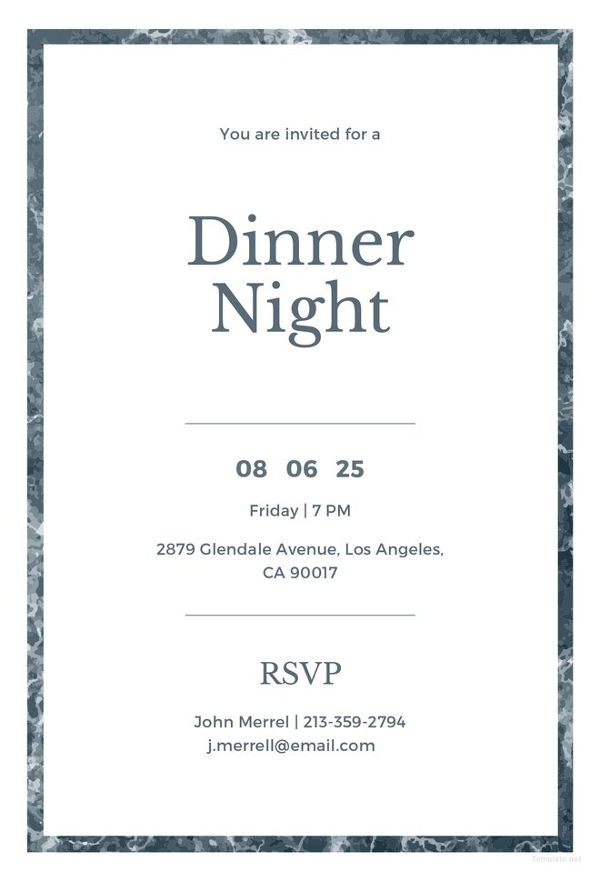 Dinner Invitation Template Free Download
