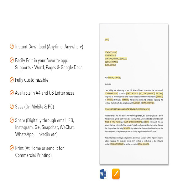 55+ Simple Letter of Intent Templates - PDF, DOC