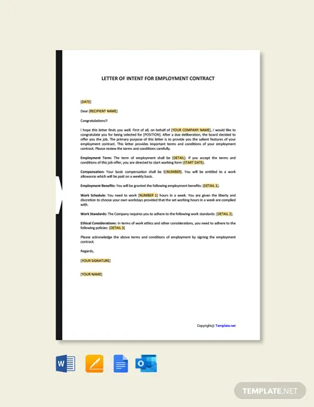 Letter Of Intent For A Job - 18+ Word, PDF Documents Download!
