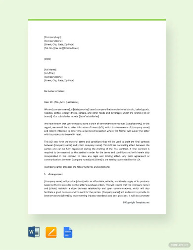 23+ Business Letter Of Intent Templates - PDF, DOC