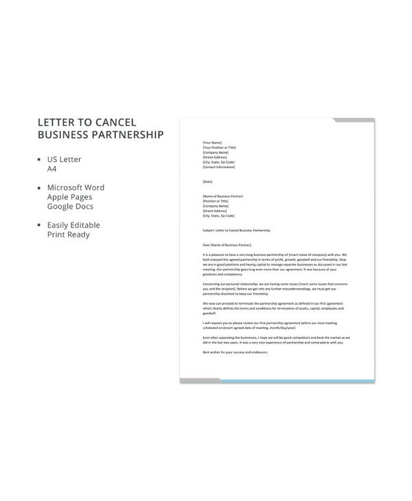 14+ Partnership Termination Letter Templates - PDF, DOC