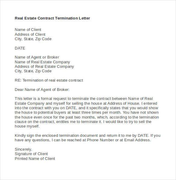 21 Contract Termination Letter Templates PDF DOC Free Premium