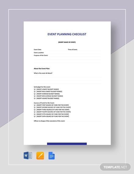 23+ Event Checklist Templates - Word, PDF, Google Docs