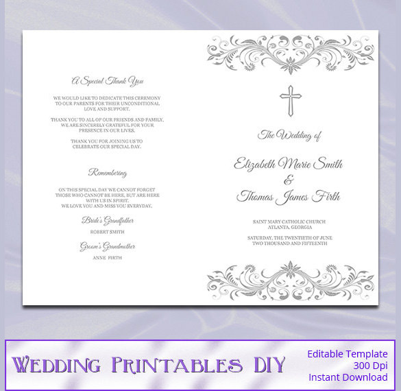 Catholic Wedding Program Template Free