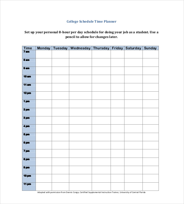 Daily Planner Template Free Word Templates