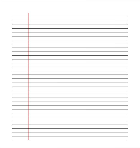 13 Lined Paper Templates DOC PDF Excel
