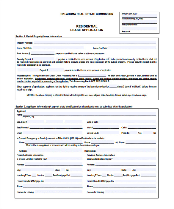 Rental Application- 21+ Free Word, PDF Documents Download! | Free ...