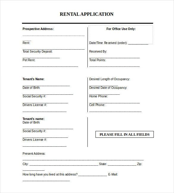 Rental Application- 21+ Free Word, PDF Documents Download!