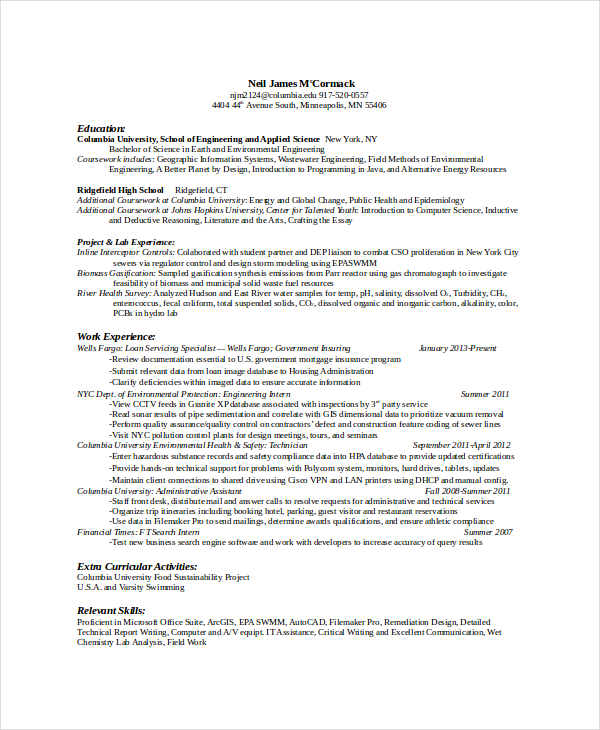 Computer Science Resume Template - 8+ Free Word, PDF Documents Download